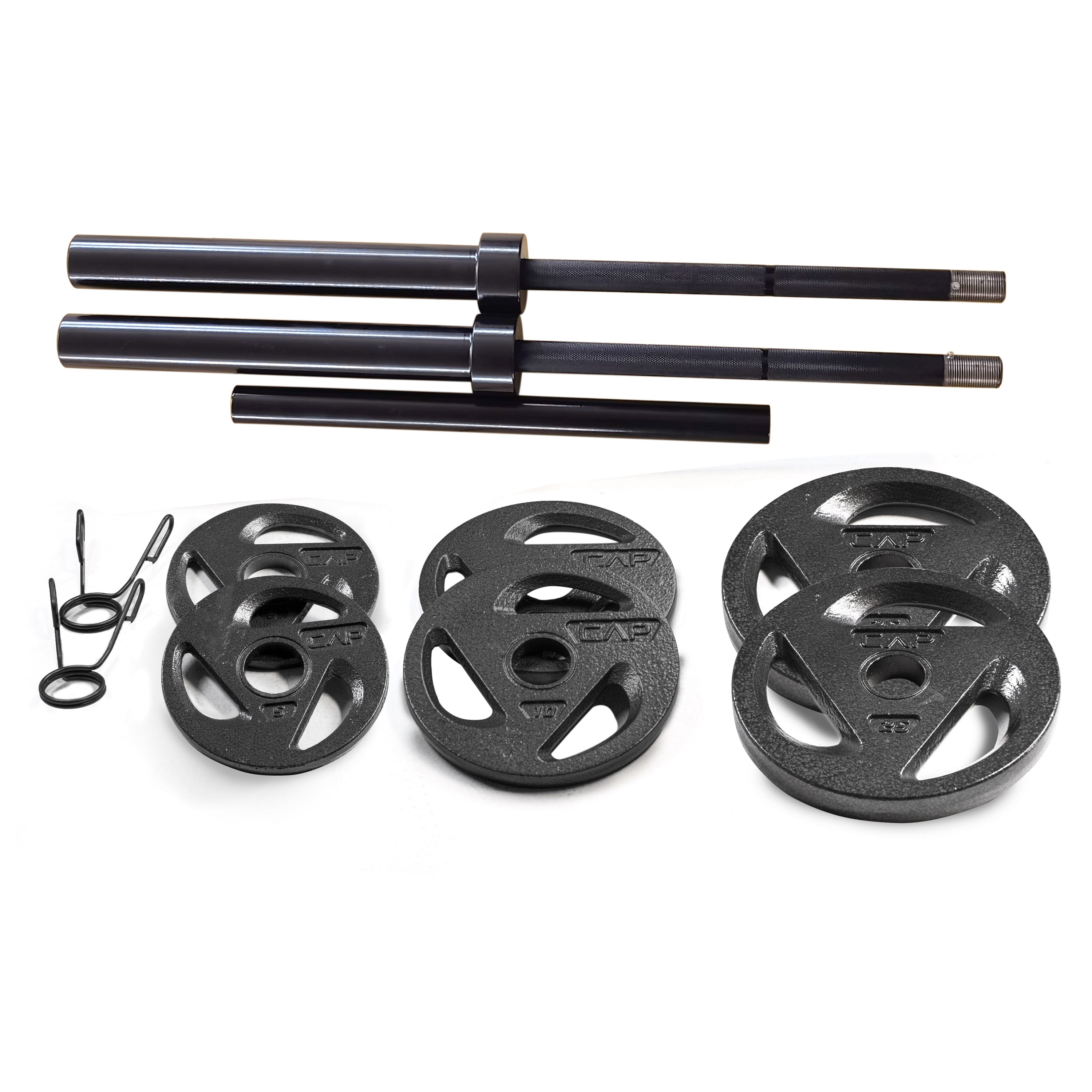 CAP Barbell 110 lb Olympic Weight Set with 3-Piece Thread Lock Olympic ...
