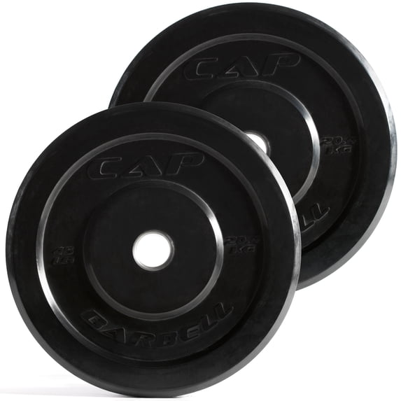 CAP Barbell Olympic Bumper Plate Set - 90 lbs - Fits 2 Olympic Bars ...