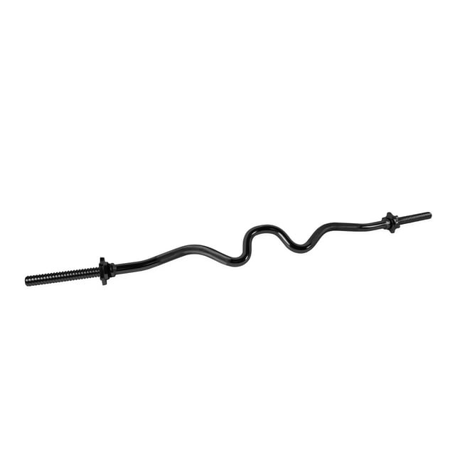 CAP Barbell Standard 1-Inch Threaded Solid Super Curl Bar, Black ...