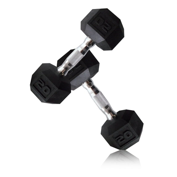 CAP Barbell Coated Hex Dumbbells, 20 lb Pair, Ergonomic Hand Grips ...