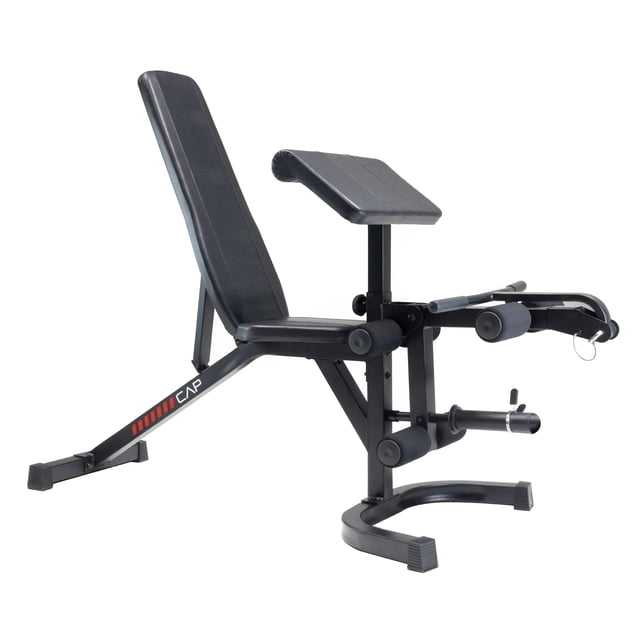CAP Deluxe Adjustable Utility Weight Bench with Preacher Curl and Leg ...
