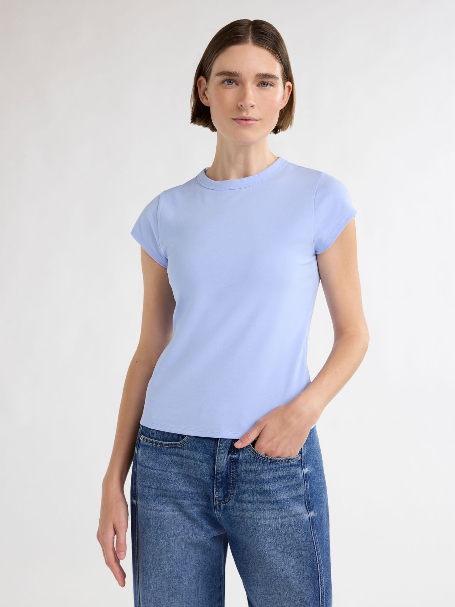 Free Assembly Women's Cap Sleeve Tee, Sizes XS-XXXL - Walmart.com
