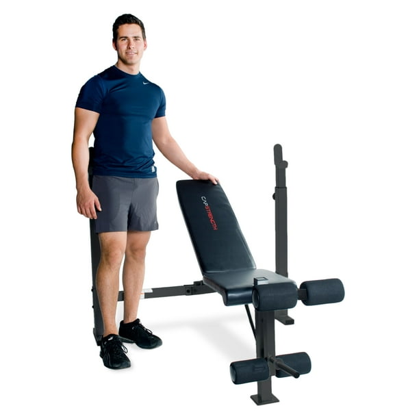 CAP Strength Olympic Weight Bench with Leg Extension, Black (500 lb ...