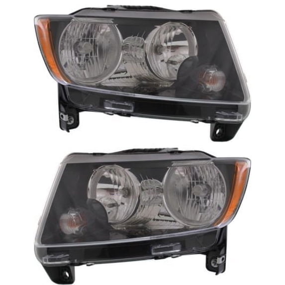 CAPA For 13-17 Compass Front Headlight Headlamp Head Light with Bulb ...