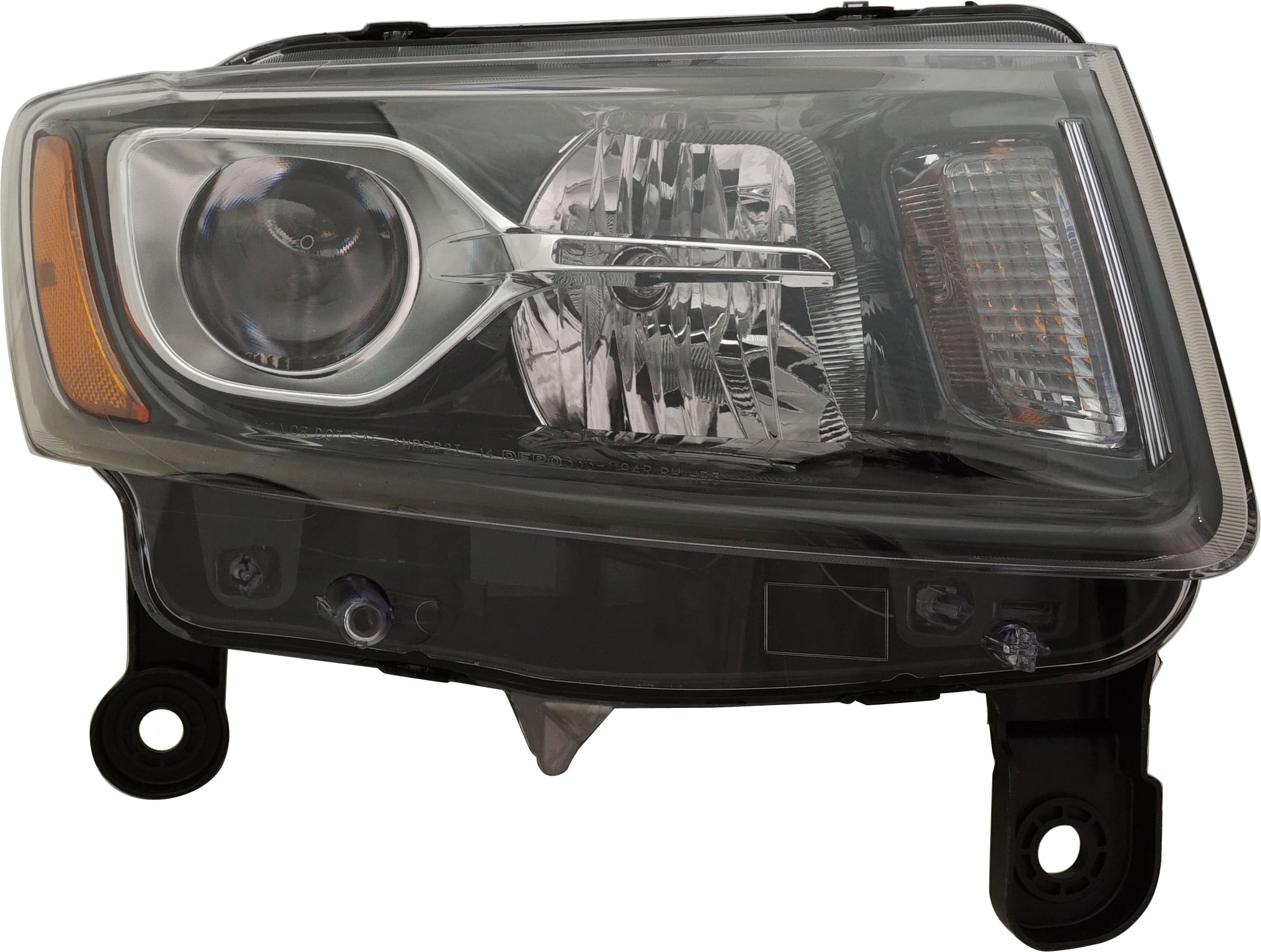 CAPA For 14 15 16 Grand Cherokee Halogen Headlight Black Trim w/Bulb ...