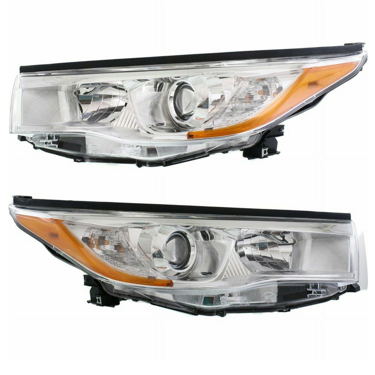 CAPA For 14-16 Highlander Headlight Headlamp w/o Smoked Chrome Accent ...