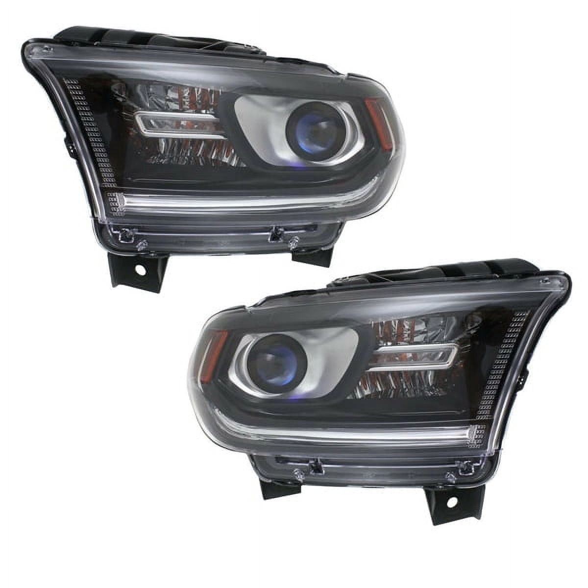 CAPA For 14-17 Durango Headlamp w/Bulb Black Interior Bezel w/o LED DRL ...