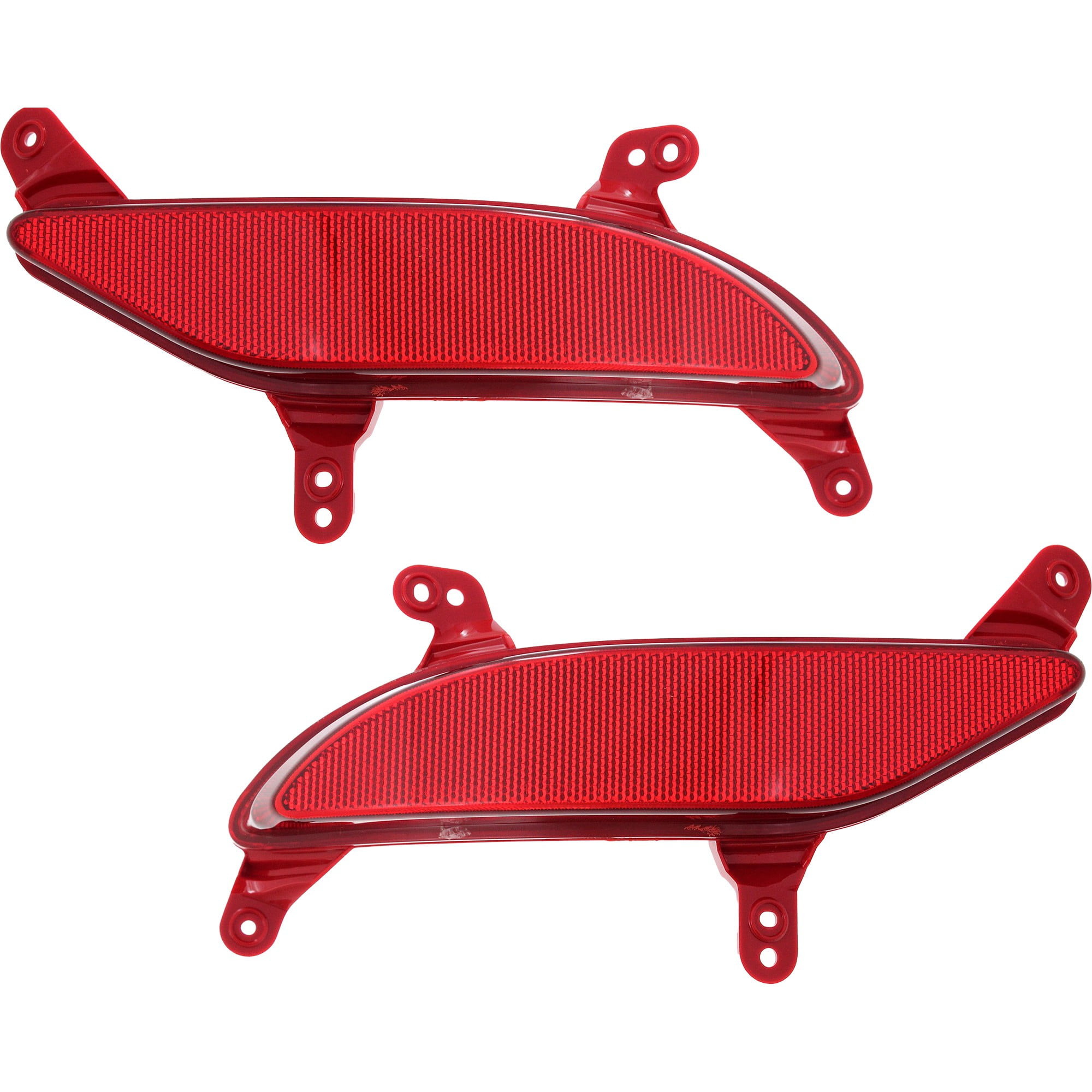 CAPA For 2013-2016 Santa Fe Sport Bumper Reflector Rear Red Plastic SET PAIR - Walmart.com