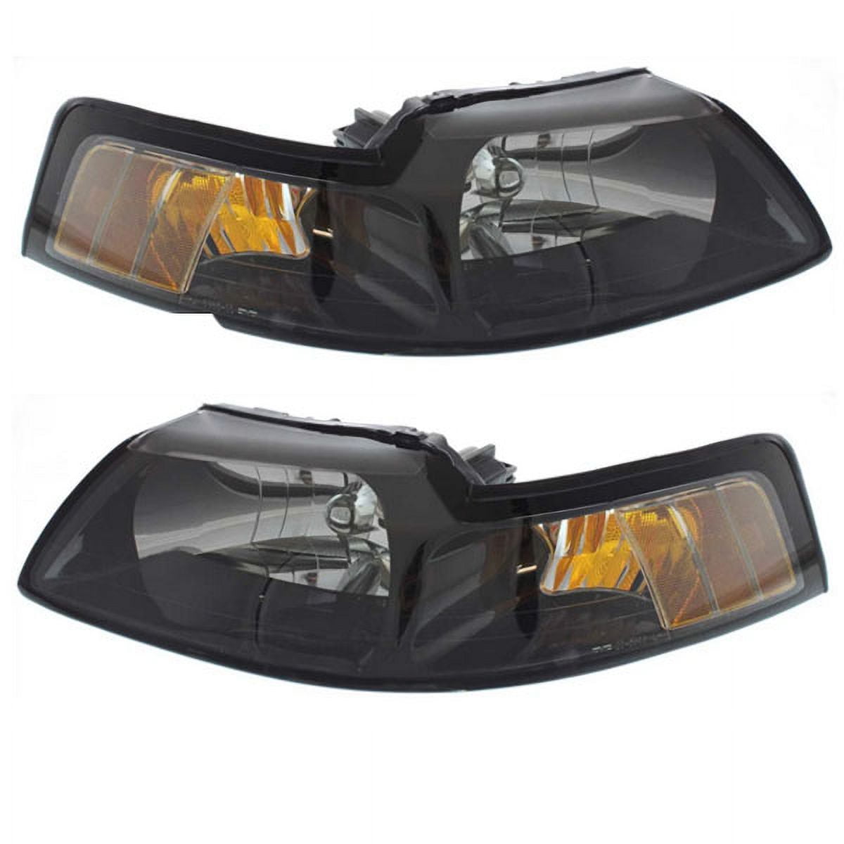 CAPA For 99-04 Mustang Smoked Headlight Headlamp Head Light Lamp w/Bulb ...