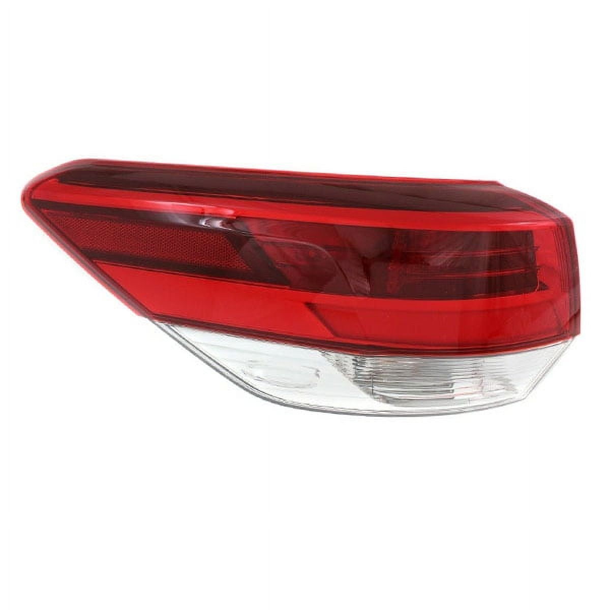 CAPA for 2017-2019 Highlander Rear Left Tail Lights Red & Clear Plastic ...