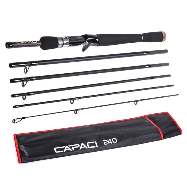 CAPACI 2.1m / 2.4m 6 Sections Carbon Casting Fishing Rod Lure Fishing ...