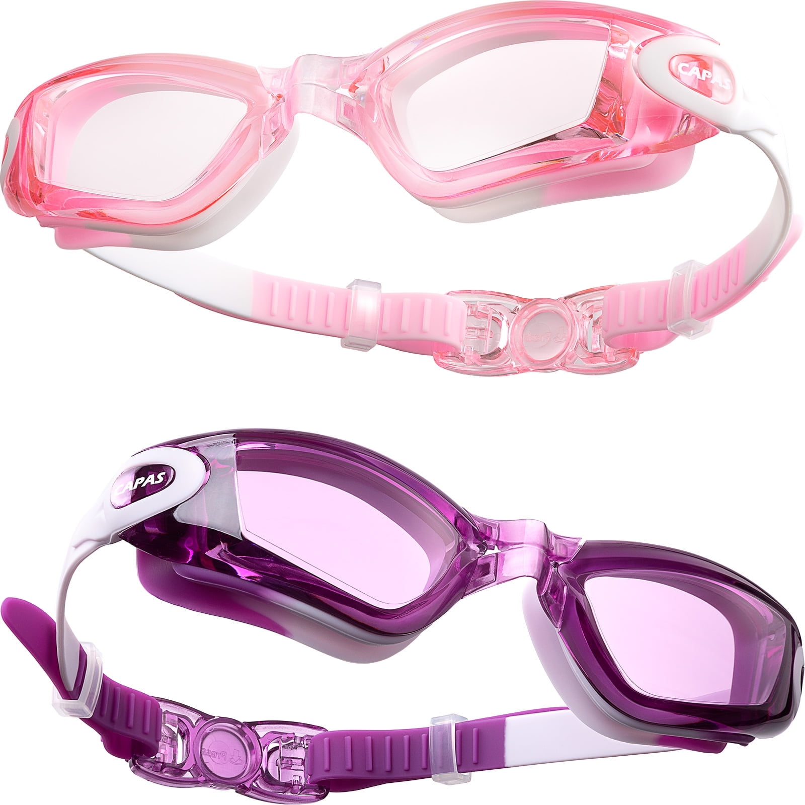 CAPAS Kids Swim Goggles, Pack of 2 Waterproof Anti-Fog Anti-UV Water ...