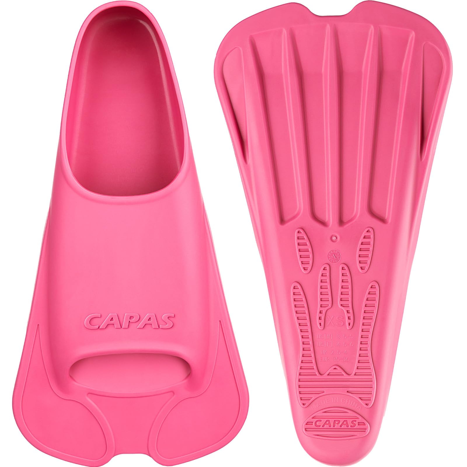 CAPAS Swim Training Fins Comfortable Silicone Lap Swimming Short Blade ...