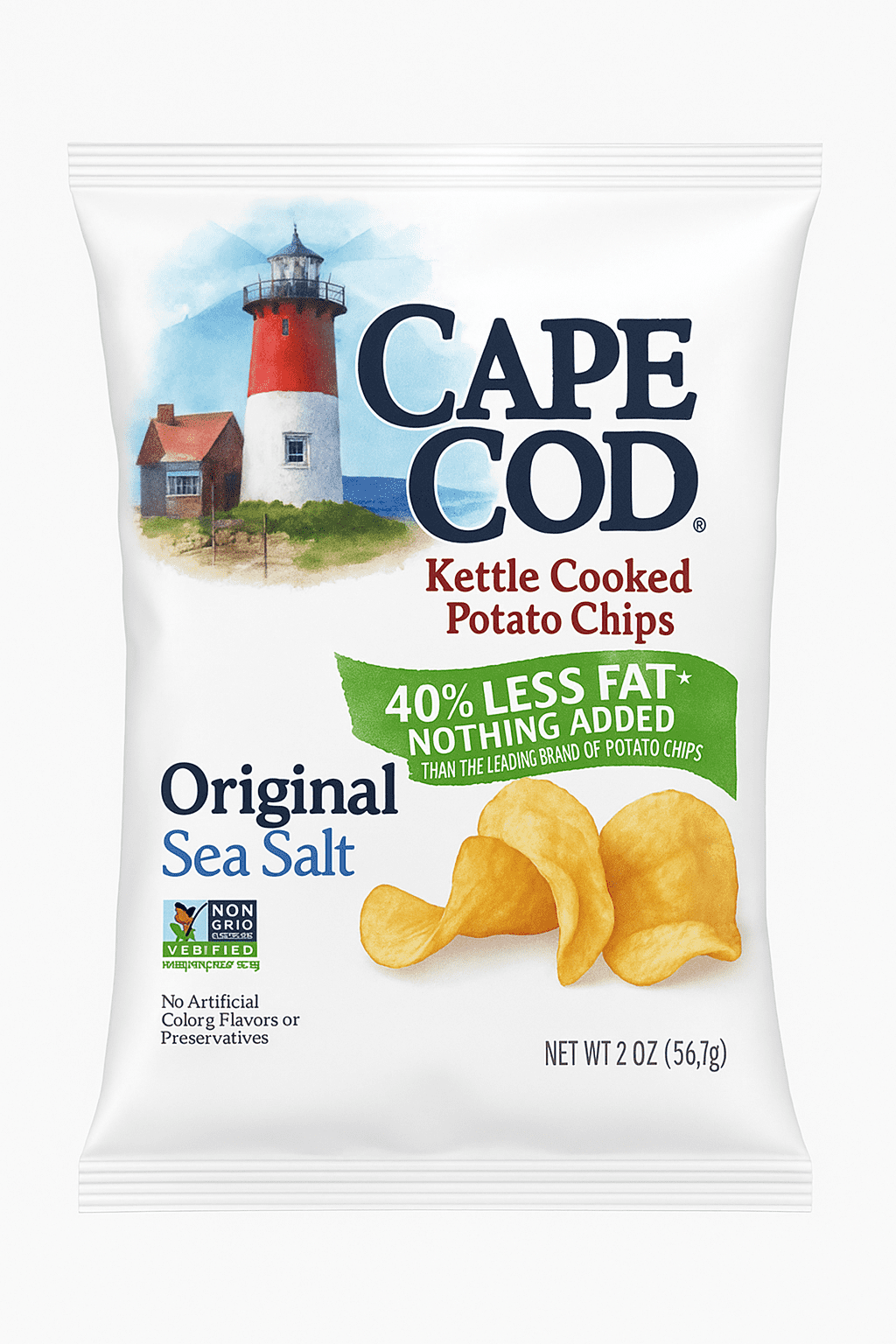 CAPE COD KETTLE COOKED POTATO CHIPS – ORIGINAL WITH SEA SALT – 6CT × ...