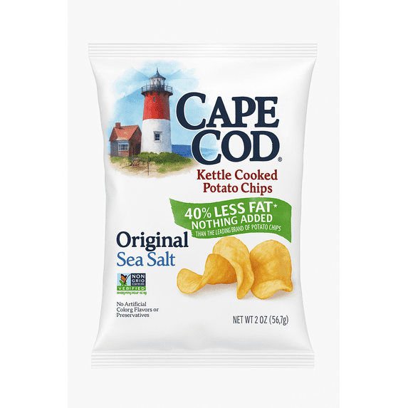 CAPE COD KETTLE COOKED POTATO CHIPS – ORIGINAL WITH SEA SALT – 6CT × ...