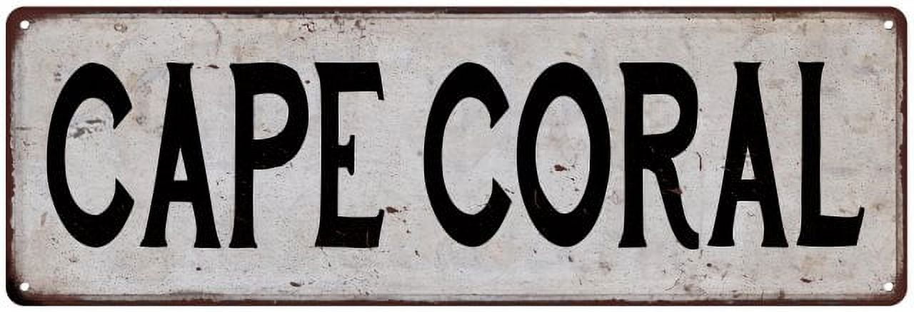 CAPE CORAL Vintage Look Rustic Metal 6x18 Sign City State 206180041273 ...
