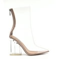 CAPE ROBBIN Crystal Glaze Womens Perspex Lucite Clear Pointy Toe Chunky ...