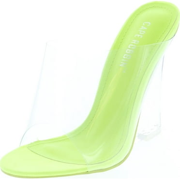 CAPE ROBBIN Women's Sugar Transparent Lucite Clear Wedge Heel PVC ...