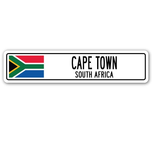 CAPE TOWN SOUTH AFRICA Aluminum Street Sign South African flag city ...