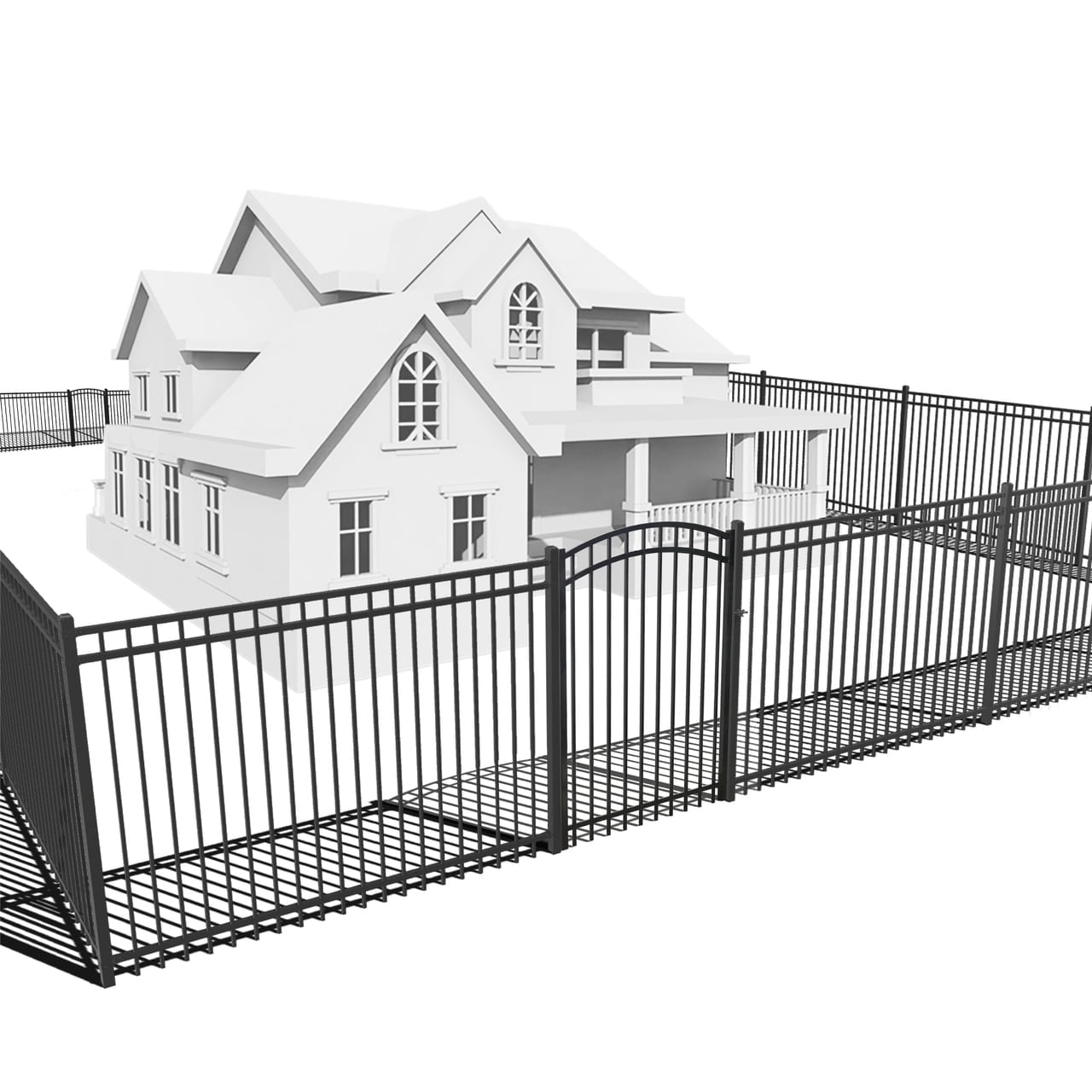 CAPHAUS 100FT Heavy Duty Flat Top Fence Barrier Kit, Anti-Rust Metal ...