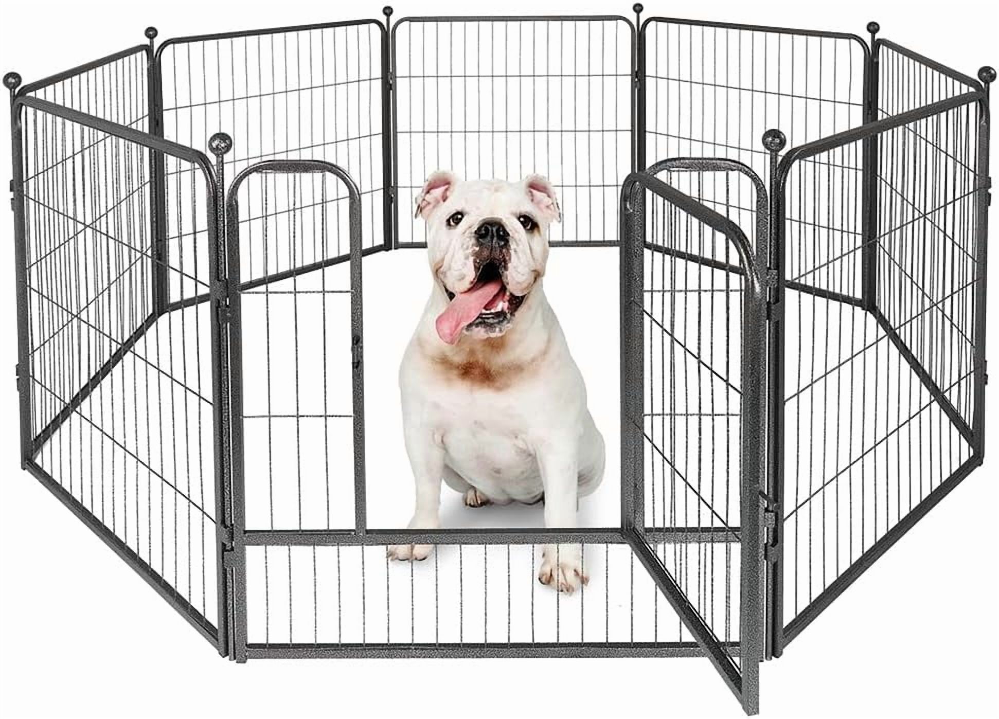 CAPHAUS 24/32/40 Inch Height Bold Metal Foldable Heavy-Duty Pet Playpen ...