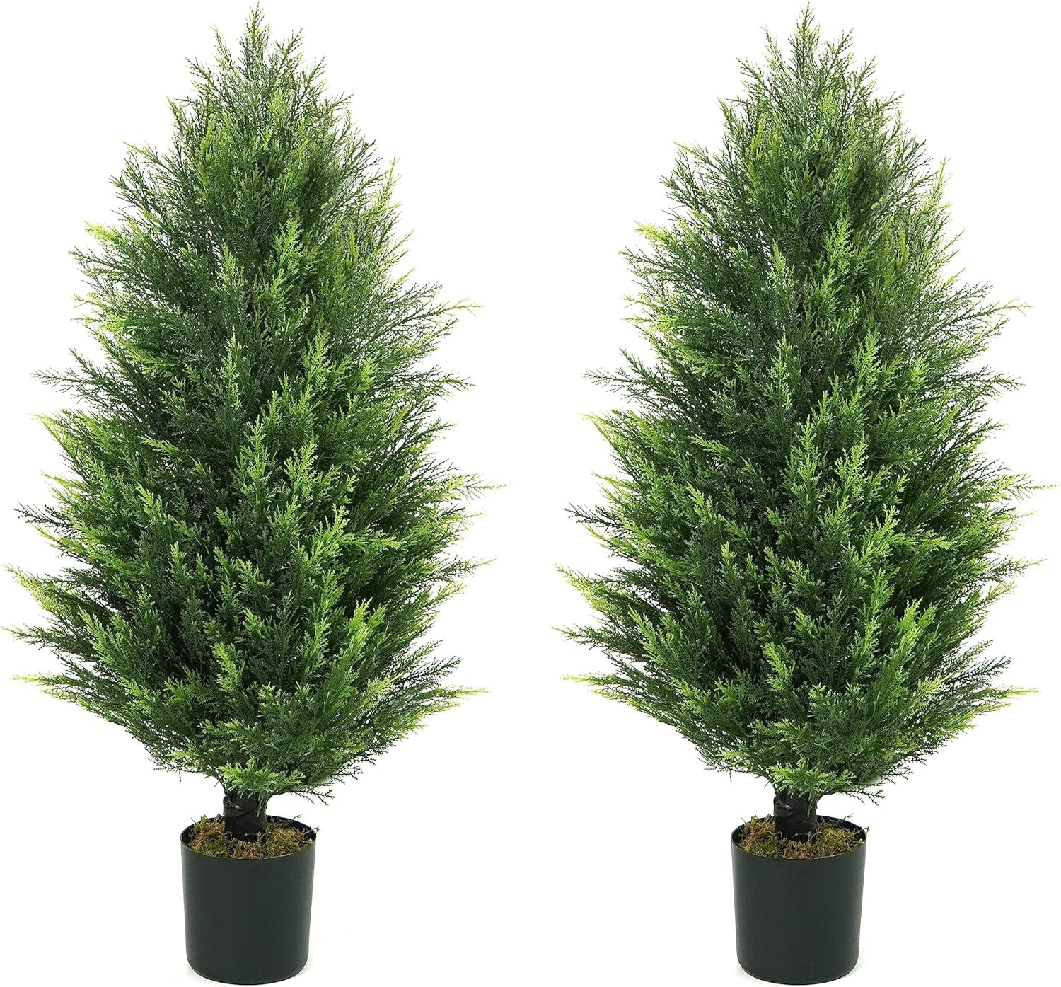 CAPHAUS 3 FT Artificial Cedar Tree Set of 2, 36 Inch Fake Boxwood ...