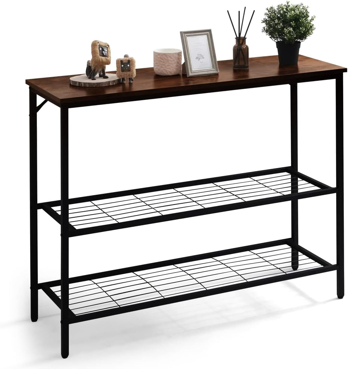 CAPHAUS 3-Tier Sofa Table w/ Storage Shelf for Living Room, Console ...