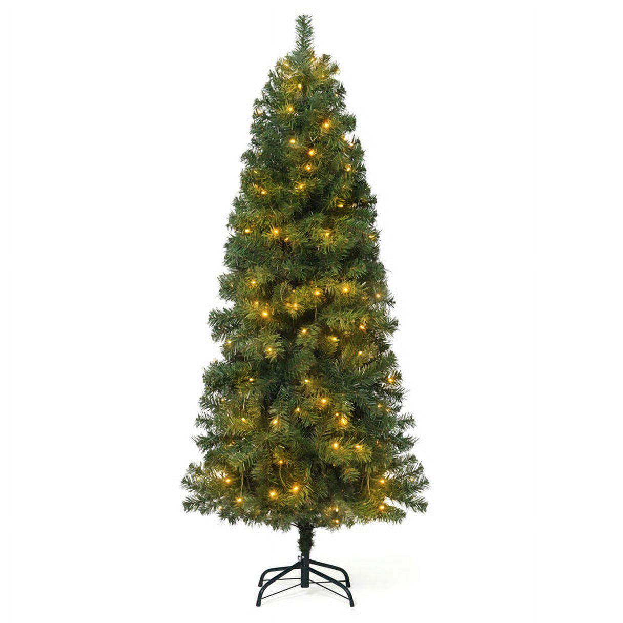 CAPHAUS 4.5 Feet Artificial Pre-lit Pencil Christmas Tree w/ 150 LED ...