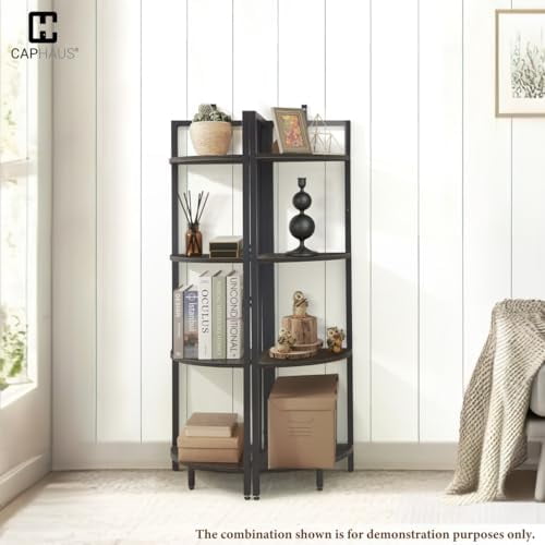 CAPHAUS 4 Tier Corner Shelf, 46.5-Inch Tall Corner Bookshelf, Corner ...