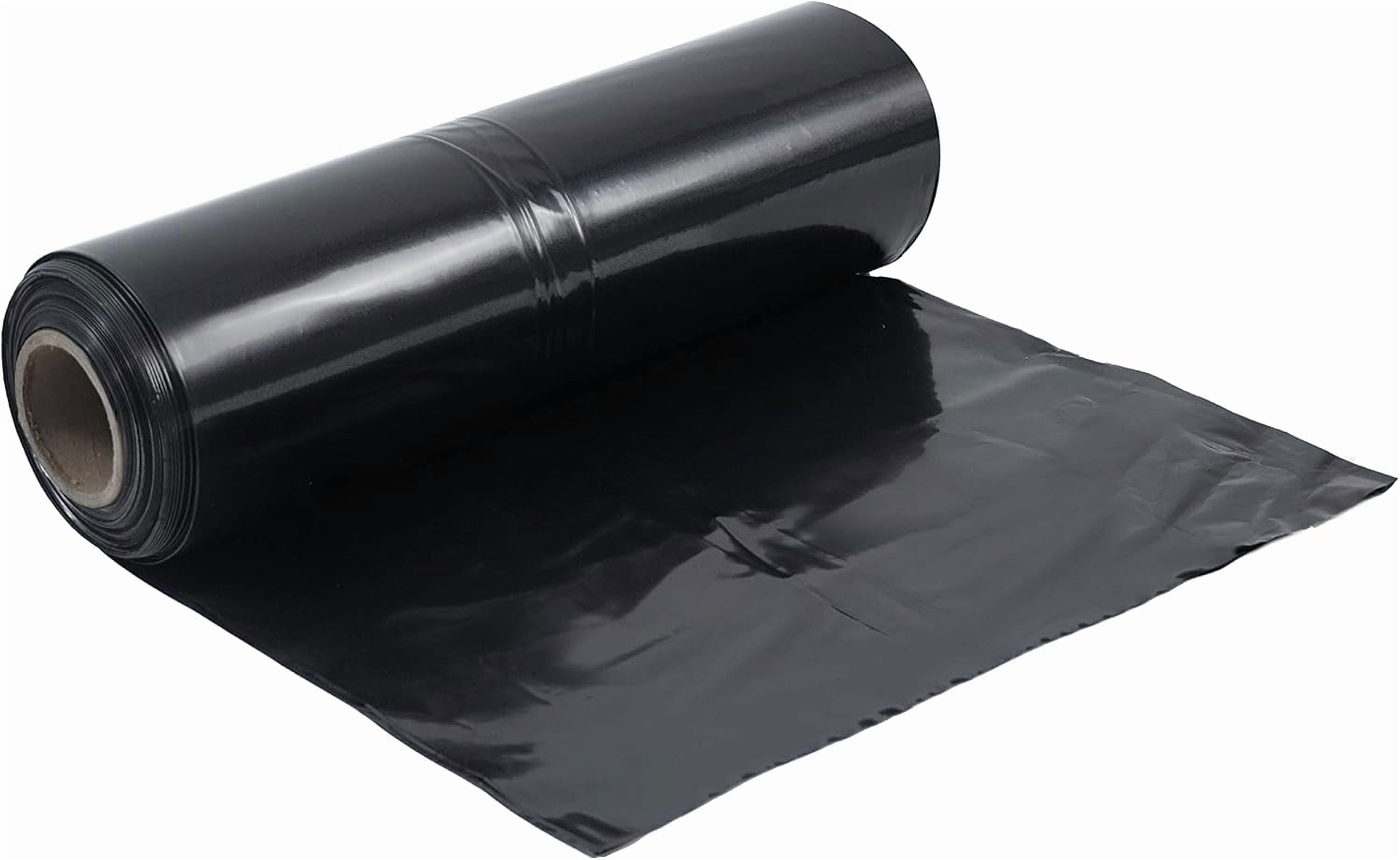 CAPHAUS 4 mil Black Plastic Sheeting, Roll of Heavy-Duty Plastic Sheet ...