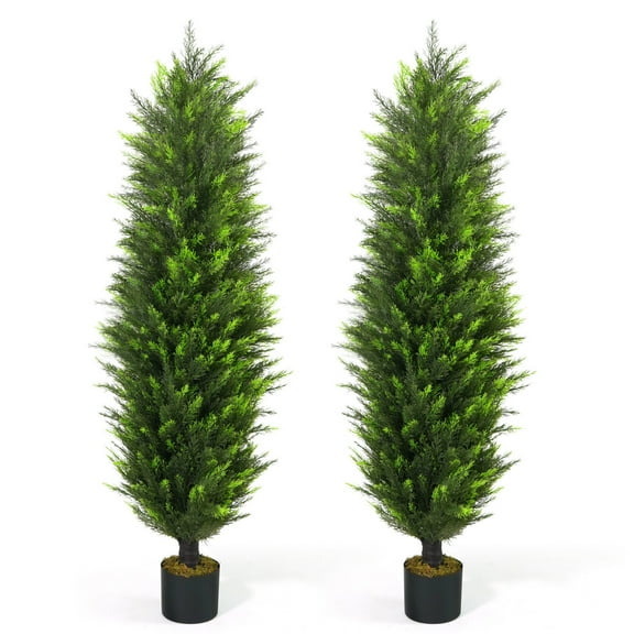 26" Artificial Boxwood Topiary Trees - 19.7" W Large Outdoor for Front ...