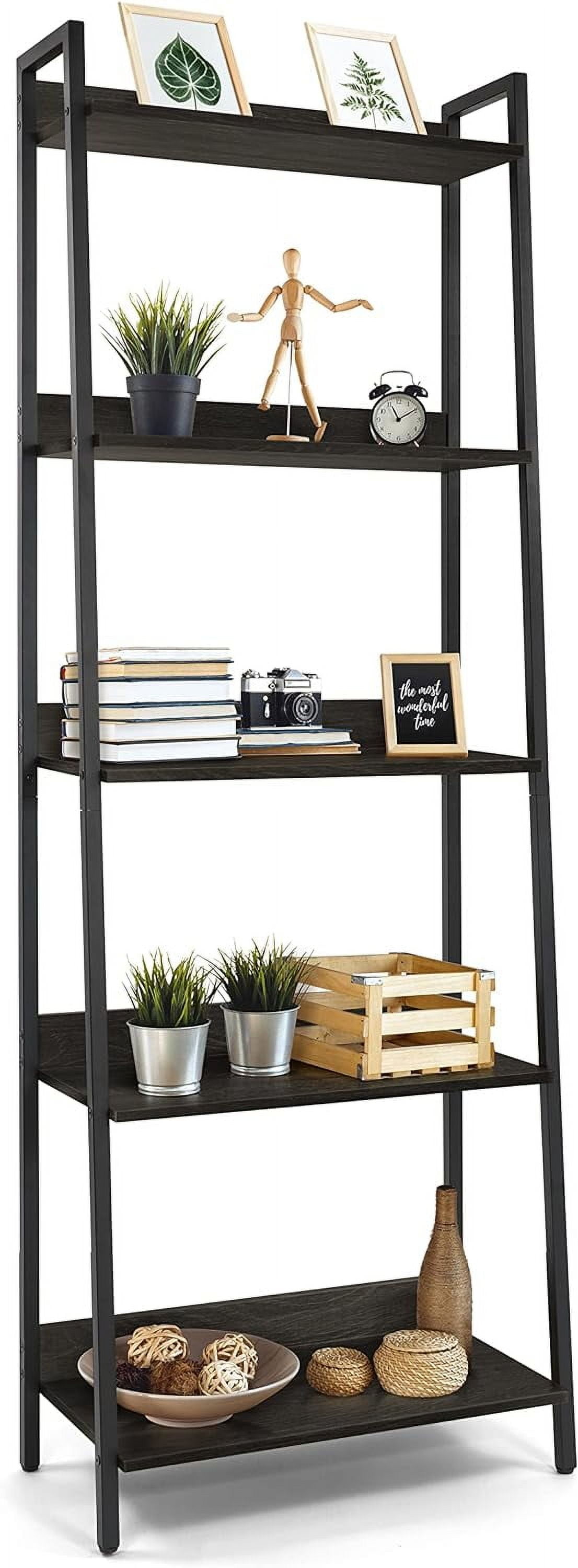 CAPHAUS 5 Tier Ladder Bookshelf, 24 Inch Width Free Standing Shelf ...