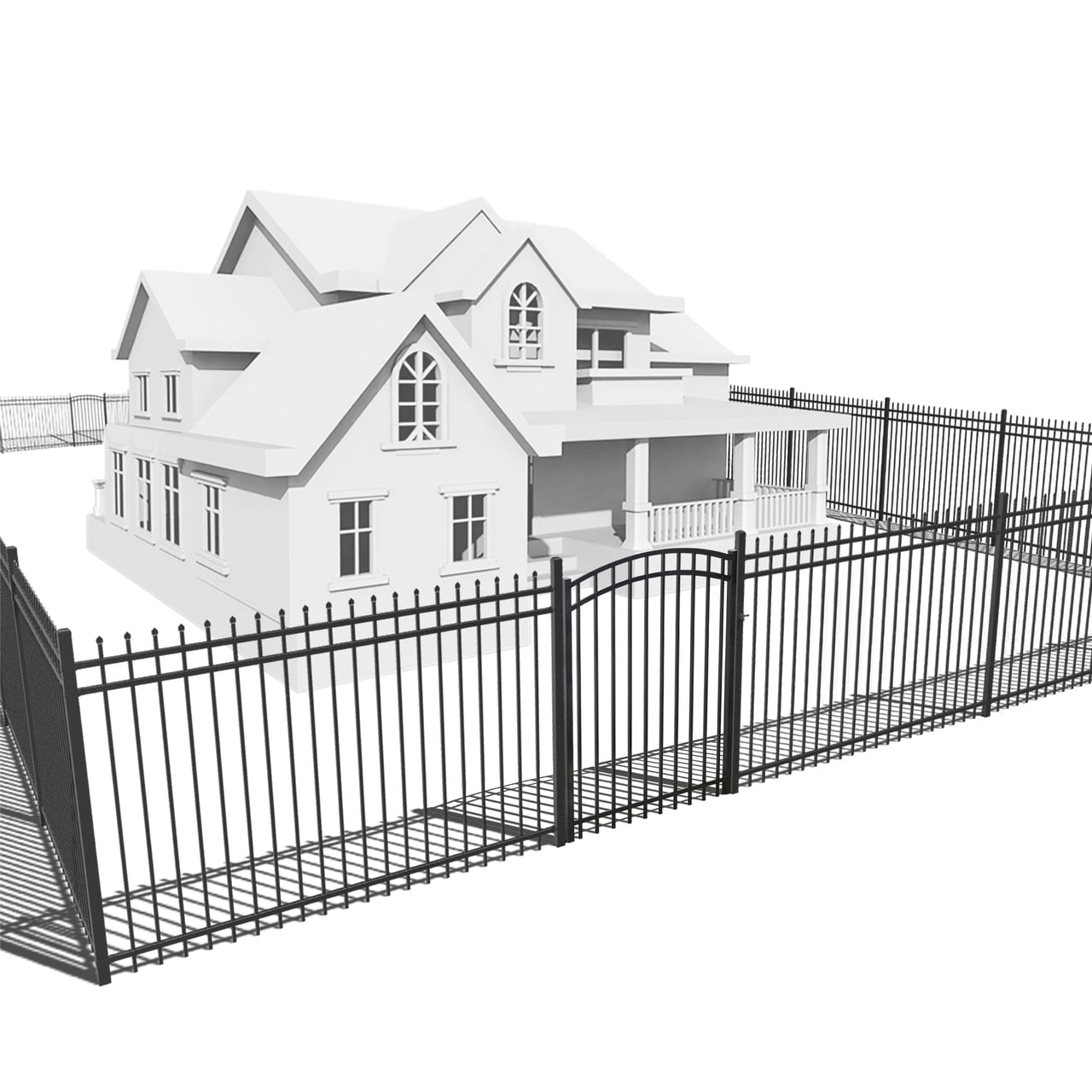 CAPHAUS 76FT Heavy Duty Pinnacle Fence Barrier Kit, Anti-Rust Metal ...