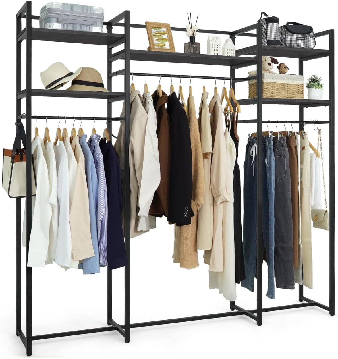 CAPHAUS 913lbs Capacity Garment Rack for Hanging Clothes, Heavy Duty ...