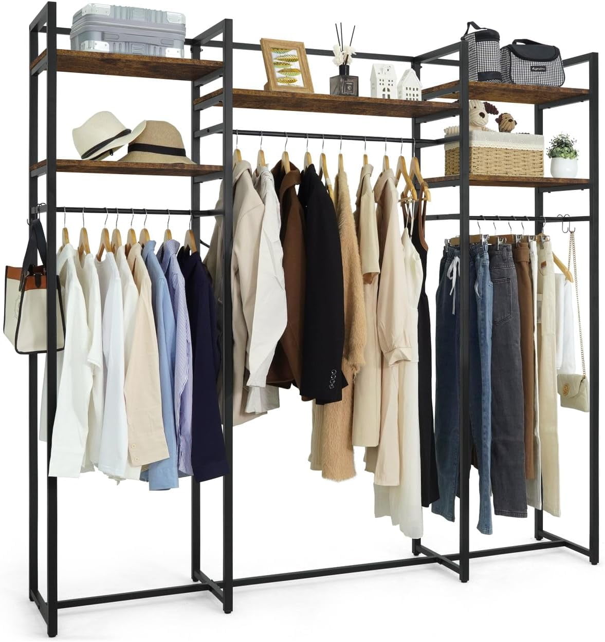 CAPHAUS 913lbs Capacity Garment Rack for Hanging Clothes, Heavy Duty ...