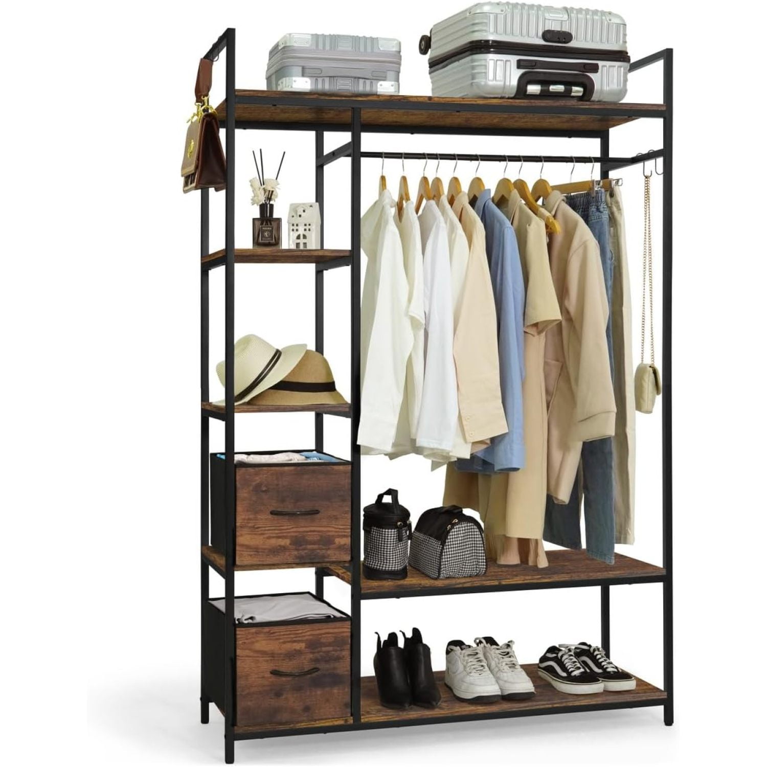 CAPHAUS 979lbs Capacity Garment Rack for Hanging Clothes, Heavy Duty ...