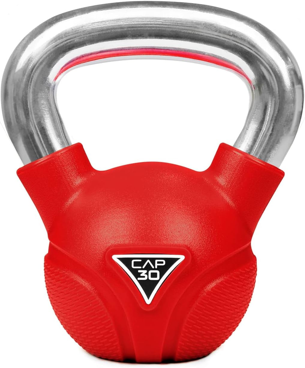 CAPHAUS Color PVC Coated Kettlebell with Chrome Handle, Kettlebell Sets ...