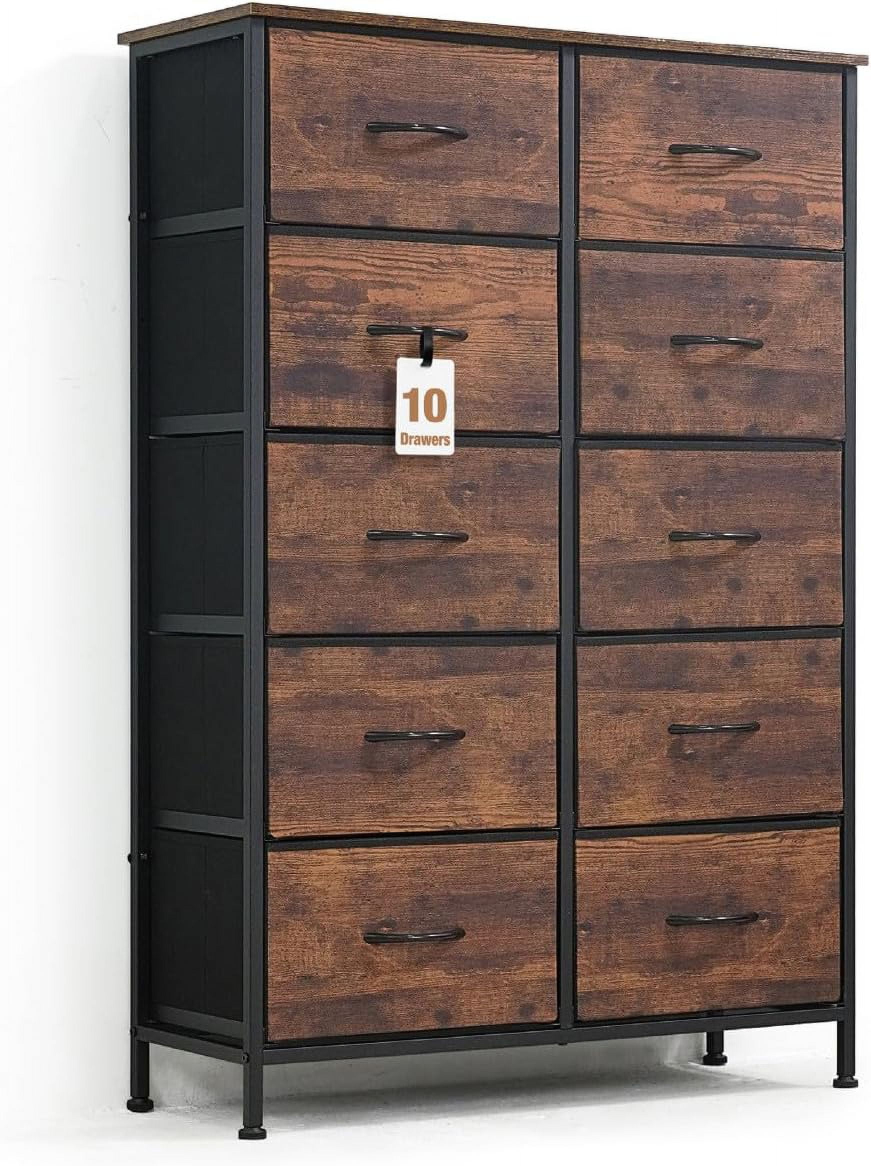 CAPHAUS Drawer Storage Tower w/ 10 Fabric Bins, Office Drawer, Sorting ...