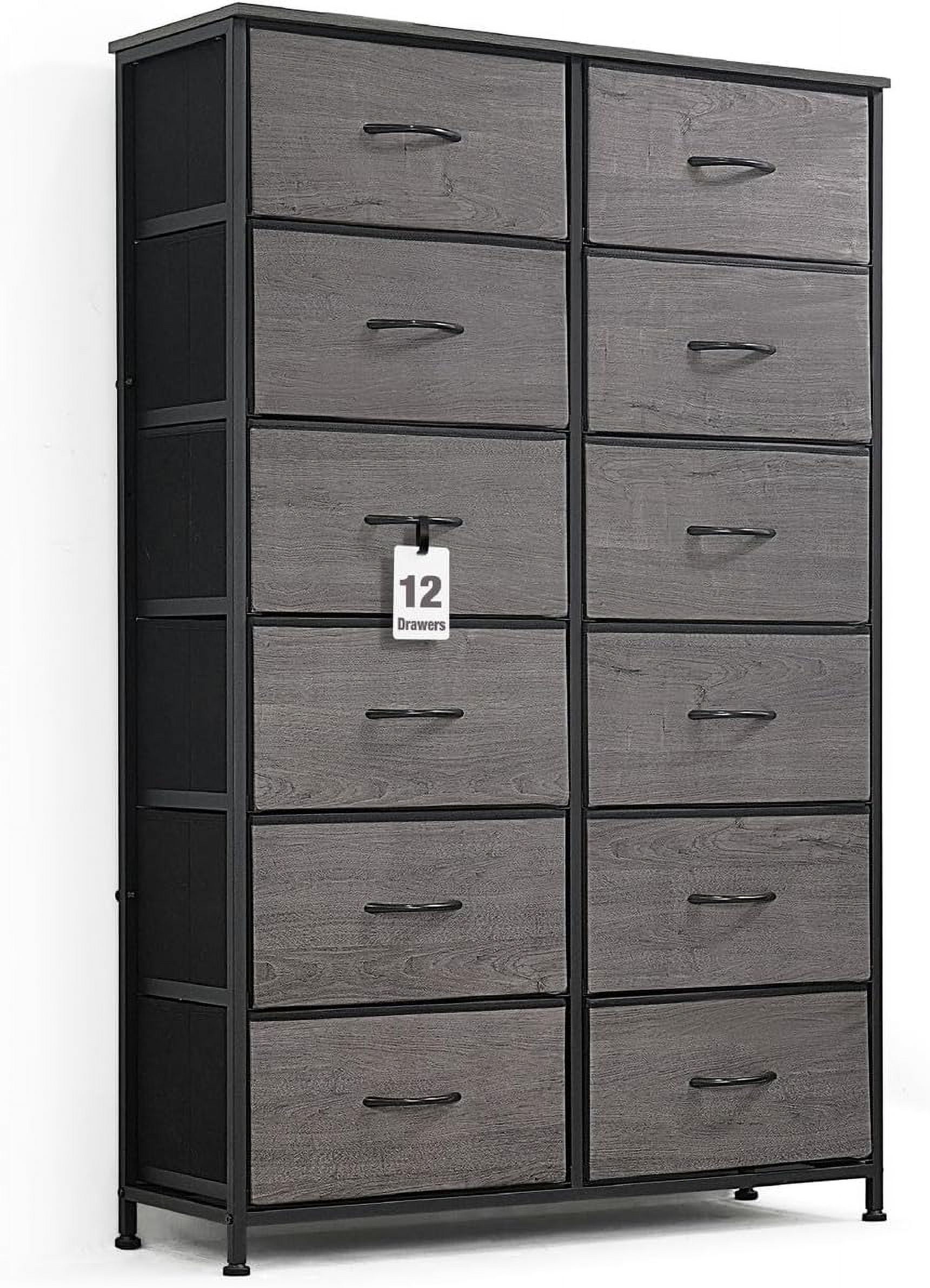 CAPHAUS Drawer Storage Tower w/ 12 Fabric Bins, Office Drawer, Sorting ...