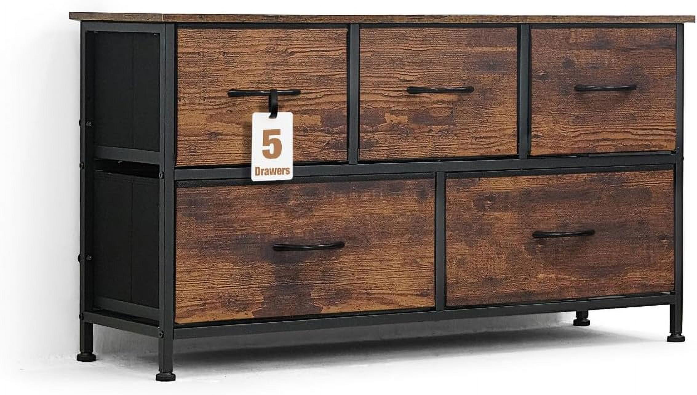 CAPHAUS Drawer Storage Tower w/ 5 Fabric Bins, Office Drawer, Sorting ...