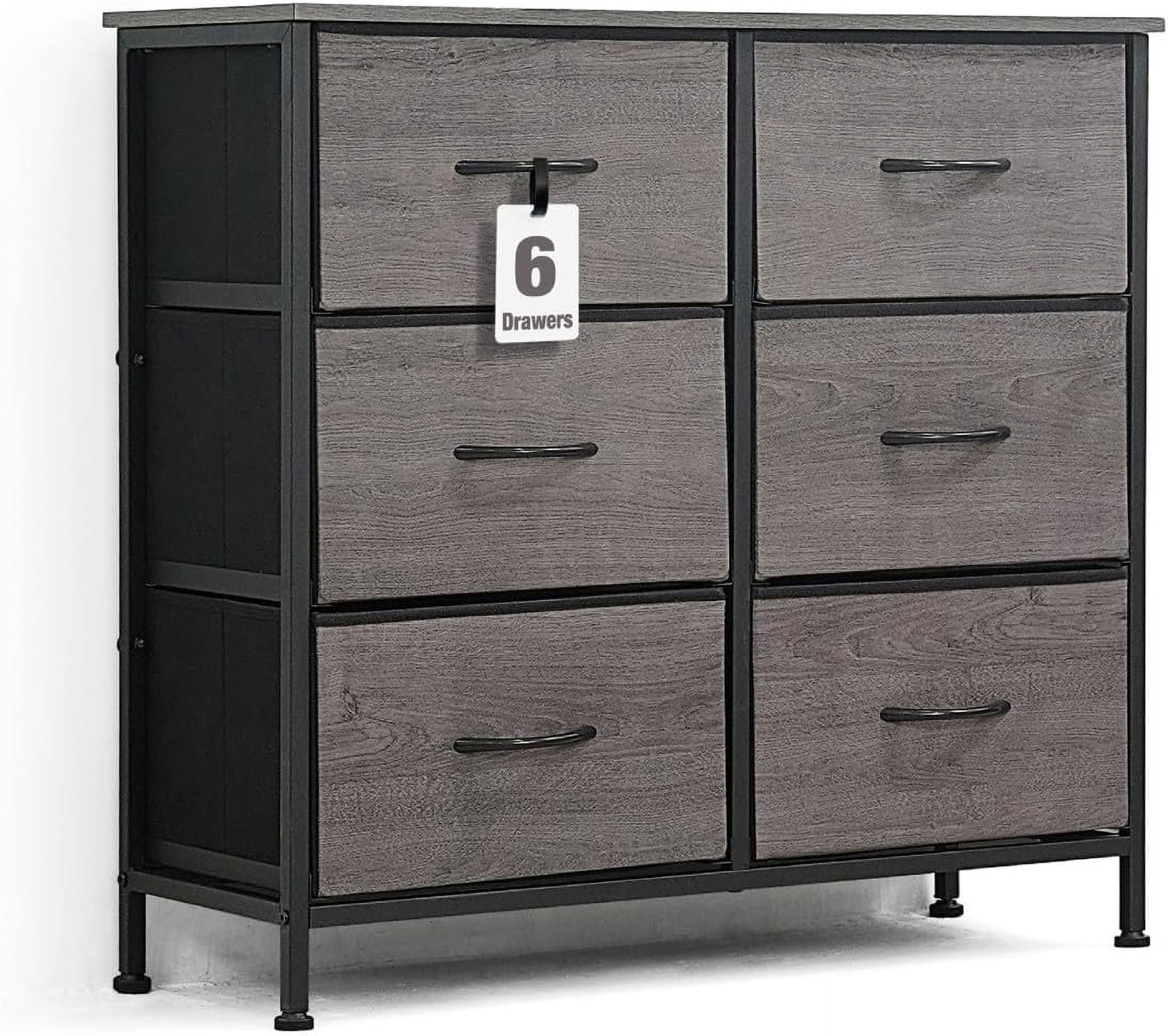 CAPHAUS Drawer Storage Tower w/ 6 Fabric Bins, Office Drawer, Sorting ...