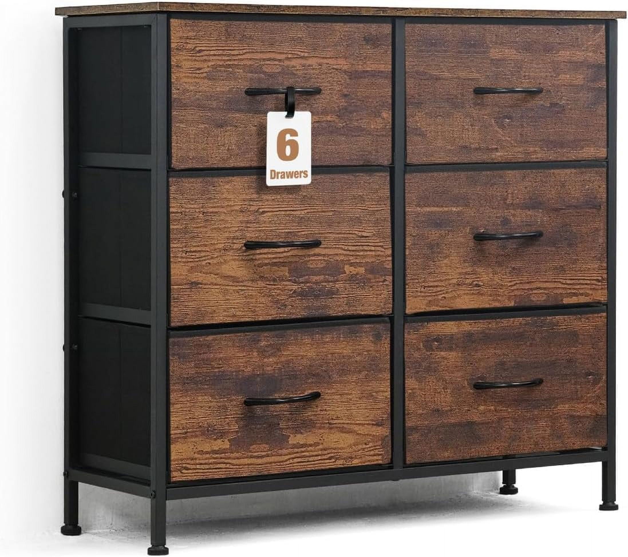 CAPHAUS Drawer Storage Tower w/ 6 Fabric Bins, Office Drawer, Sorting ...