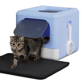 PawHut Cat Litter Box with Lid, Covered Kitty Litter Box Enclosed with ...