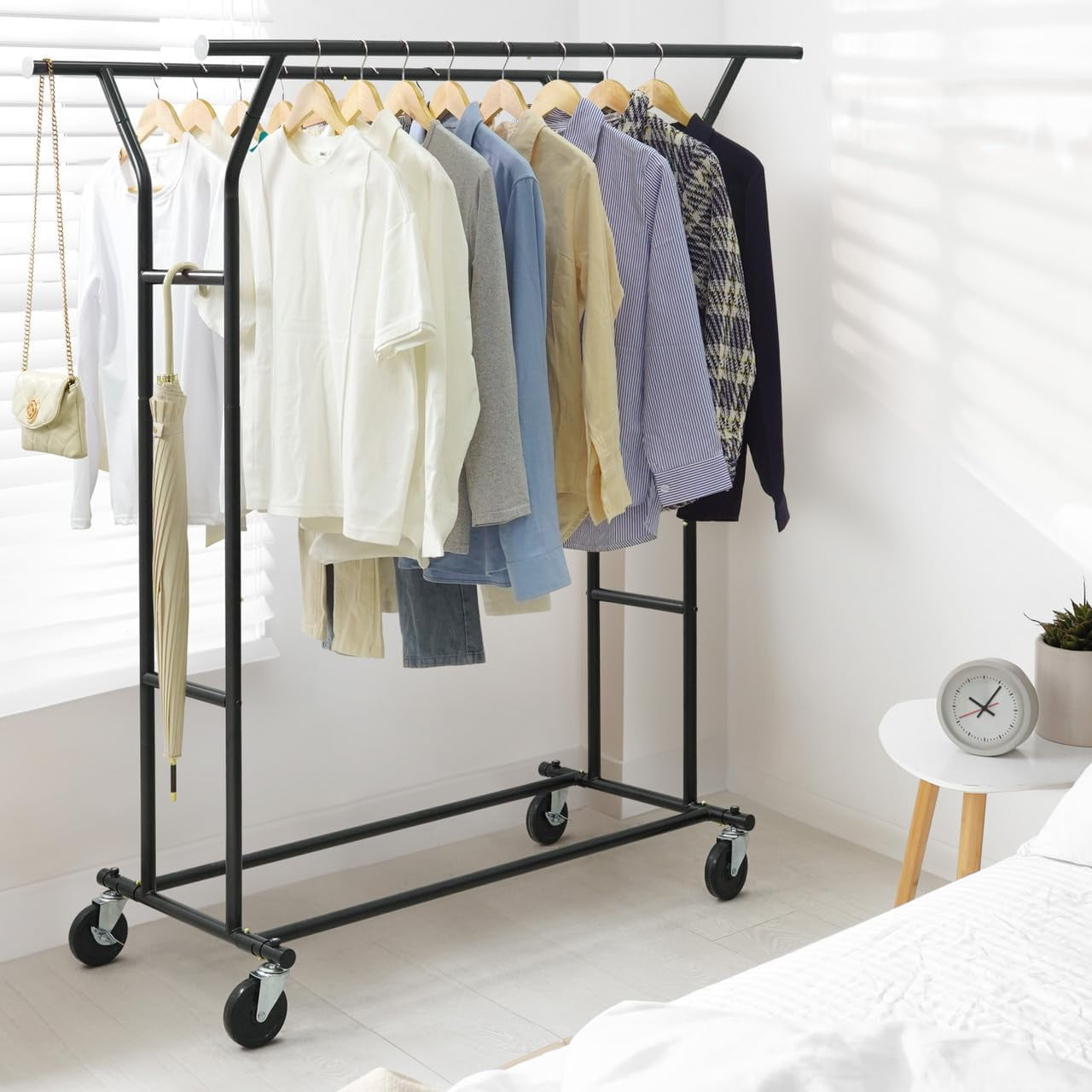 CAPHAUS Heavy Duty Clothes Rack with Double Rods, 440LBS Capacity ...