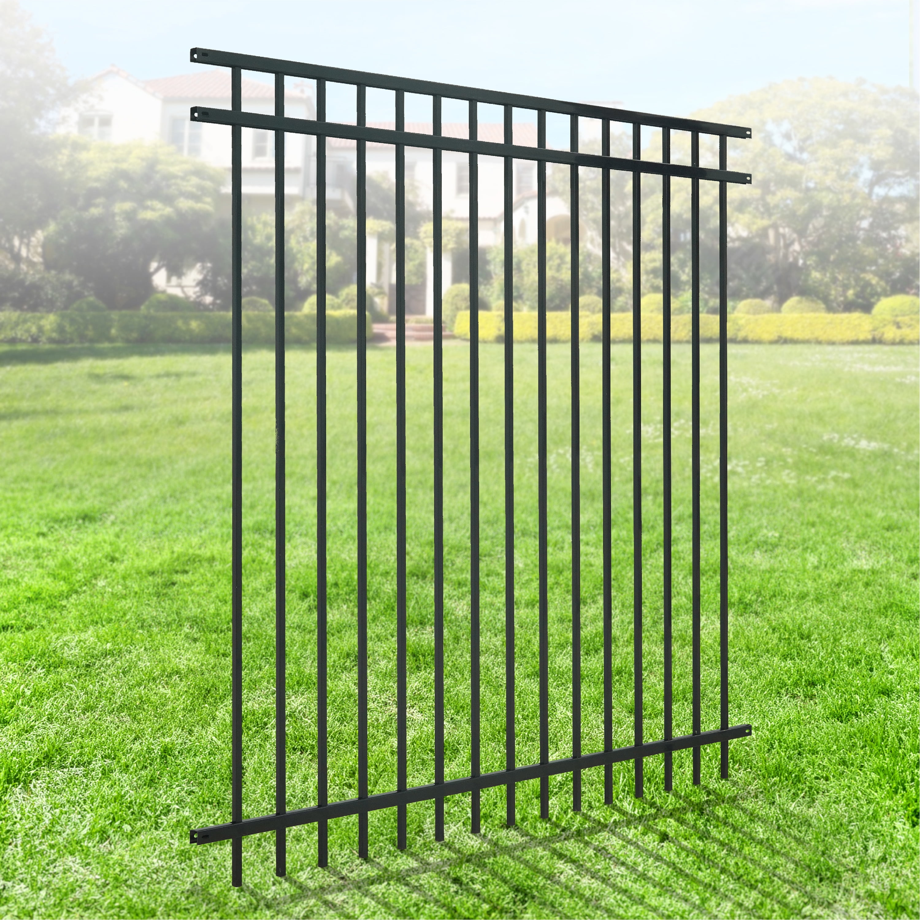 CAPHAUS Heavy Duty Flat Top Fence Barrier Panel, 6FT Height X 6FT Width ...