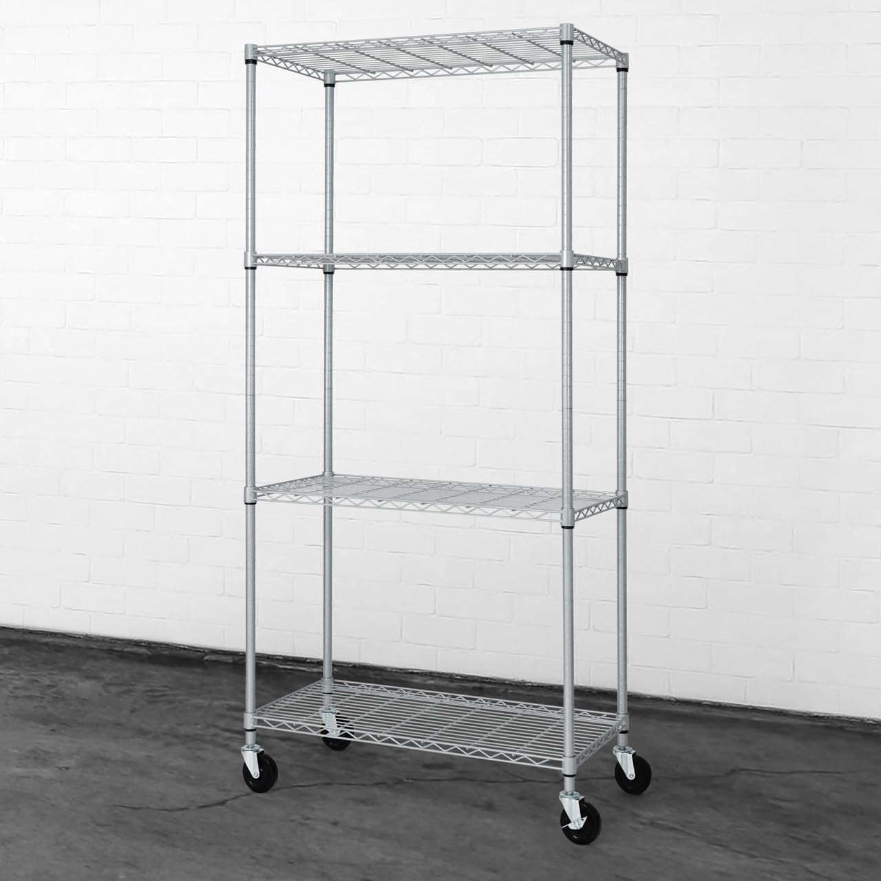 CAPHAUS Heavy Duty NSF Commercial Adjustable Shelves Wire Shelving w/Wheels & Feet, Kitchen ...