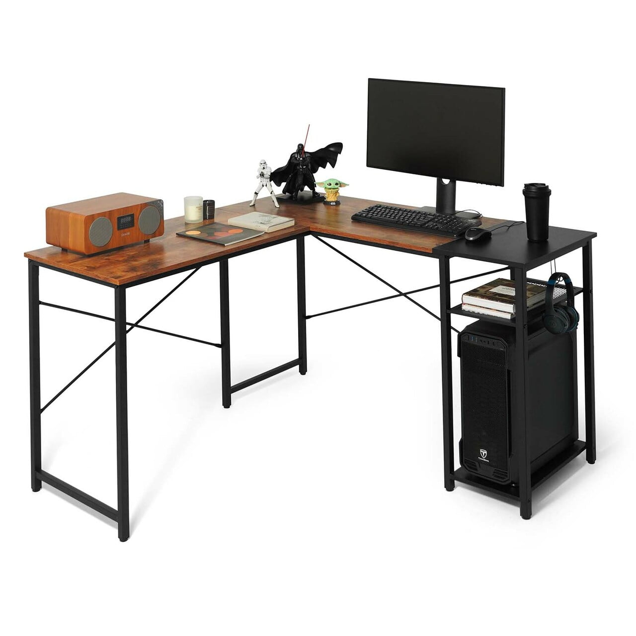 CAPHAUS L-shaped Computer Desk, 51 Inch Home Office Desk, Study Writing ...