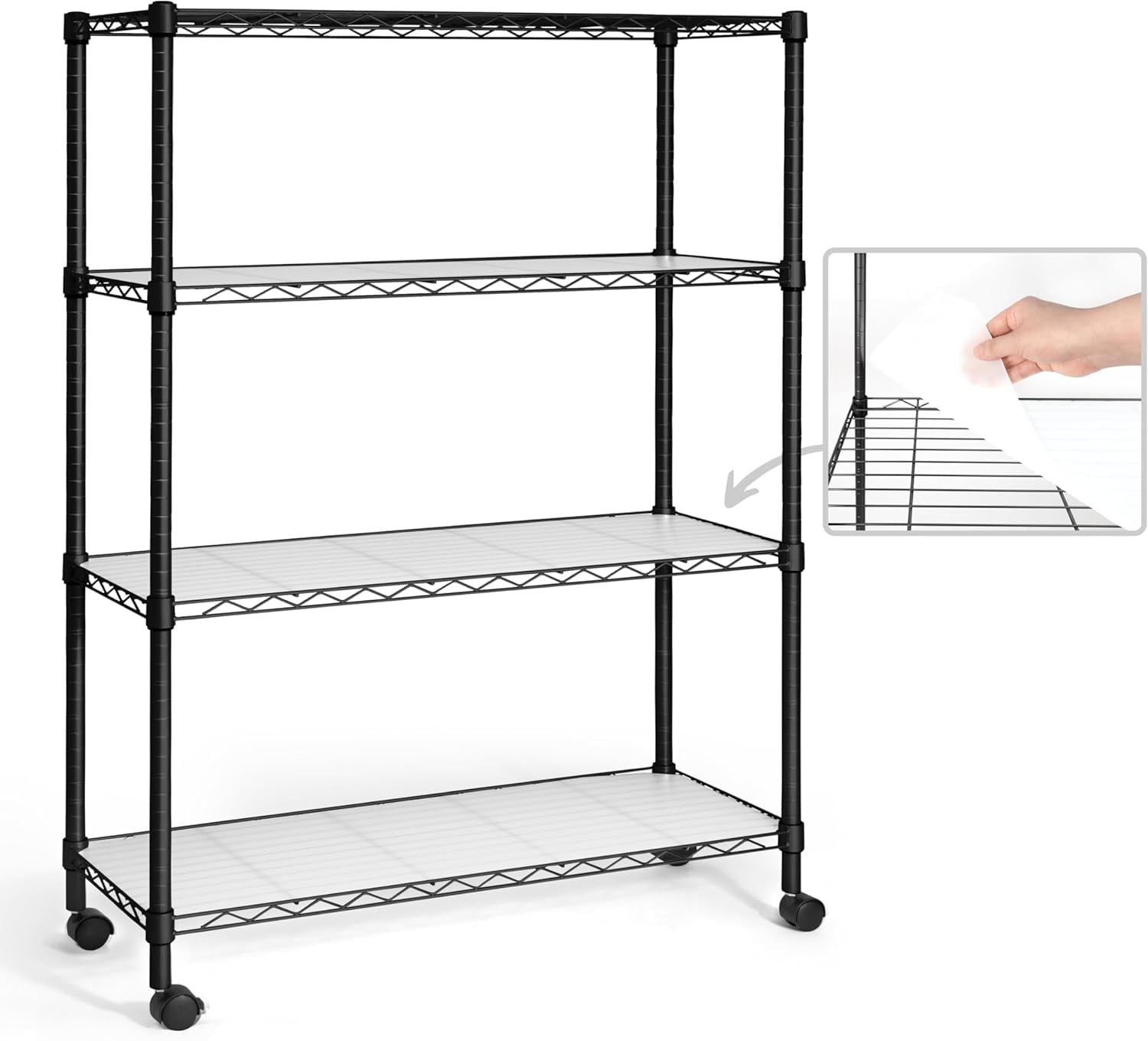 CAPHAUS NSF Adjustable Height Wire Shelving Unit w/Liner, Basement Storage Shelving, Metal Steel ...