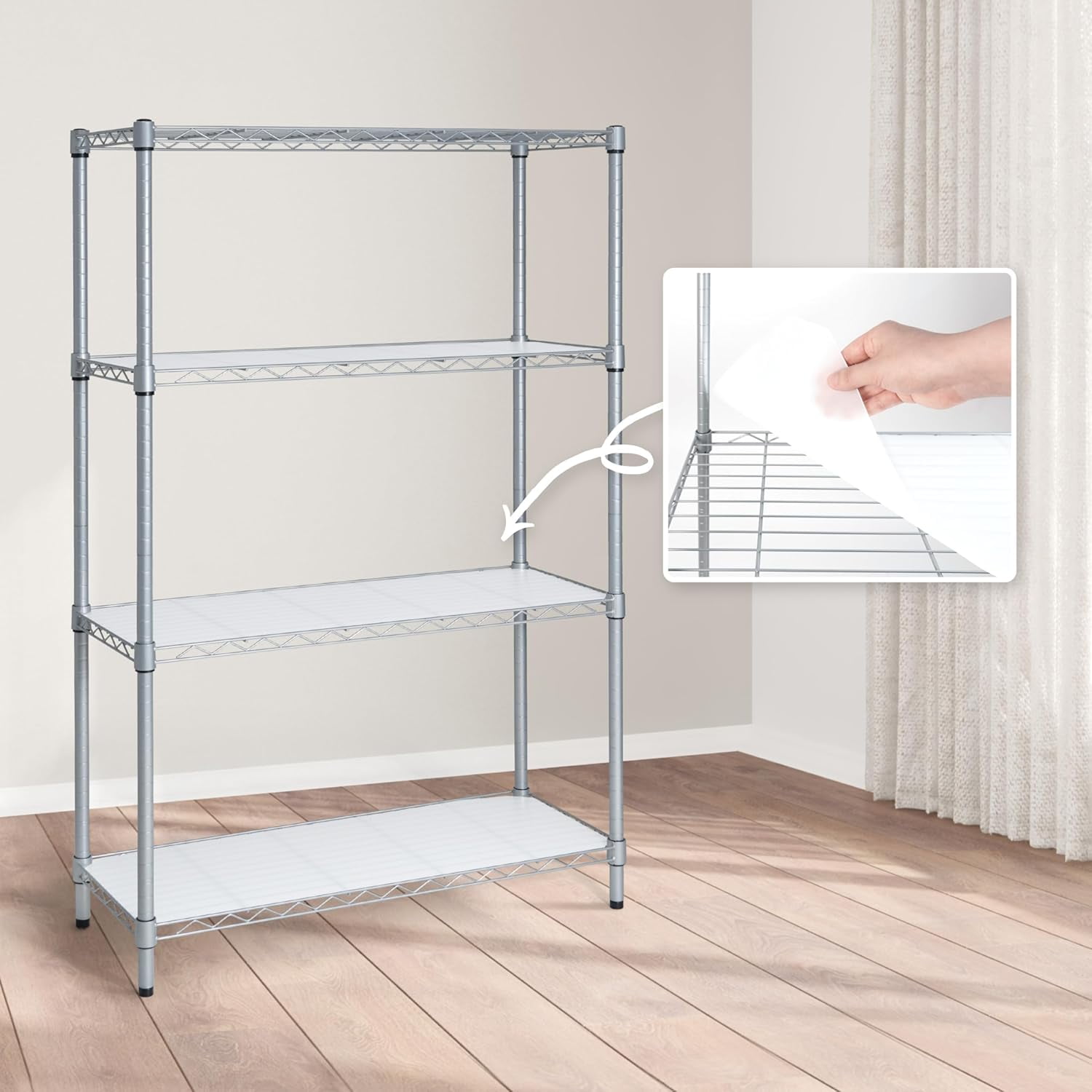 CAPHAUS NSF Adjustable Shelves Metal Wire Shelving Unit w/Liners ...