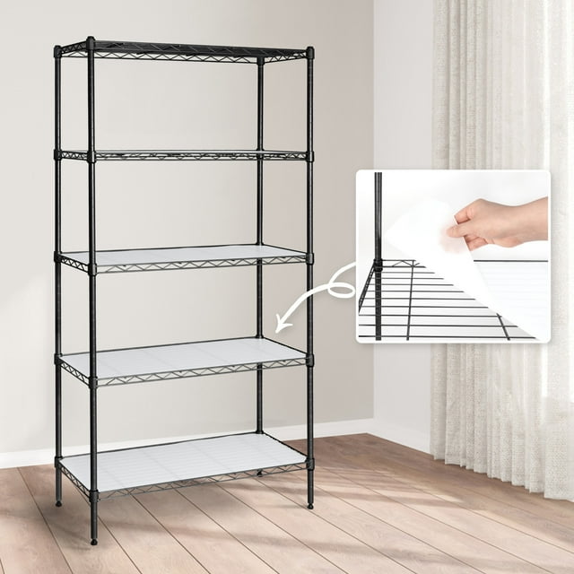 CAPHAUS NSF Adjustable Shelves Metal Wire Shelving Unit w/ Liners, Kitchen Storage Shelving ...